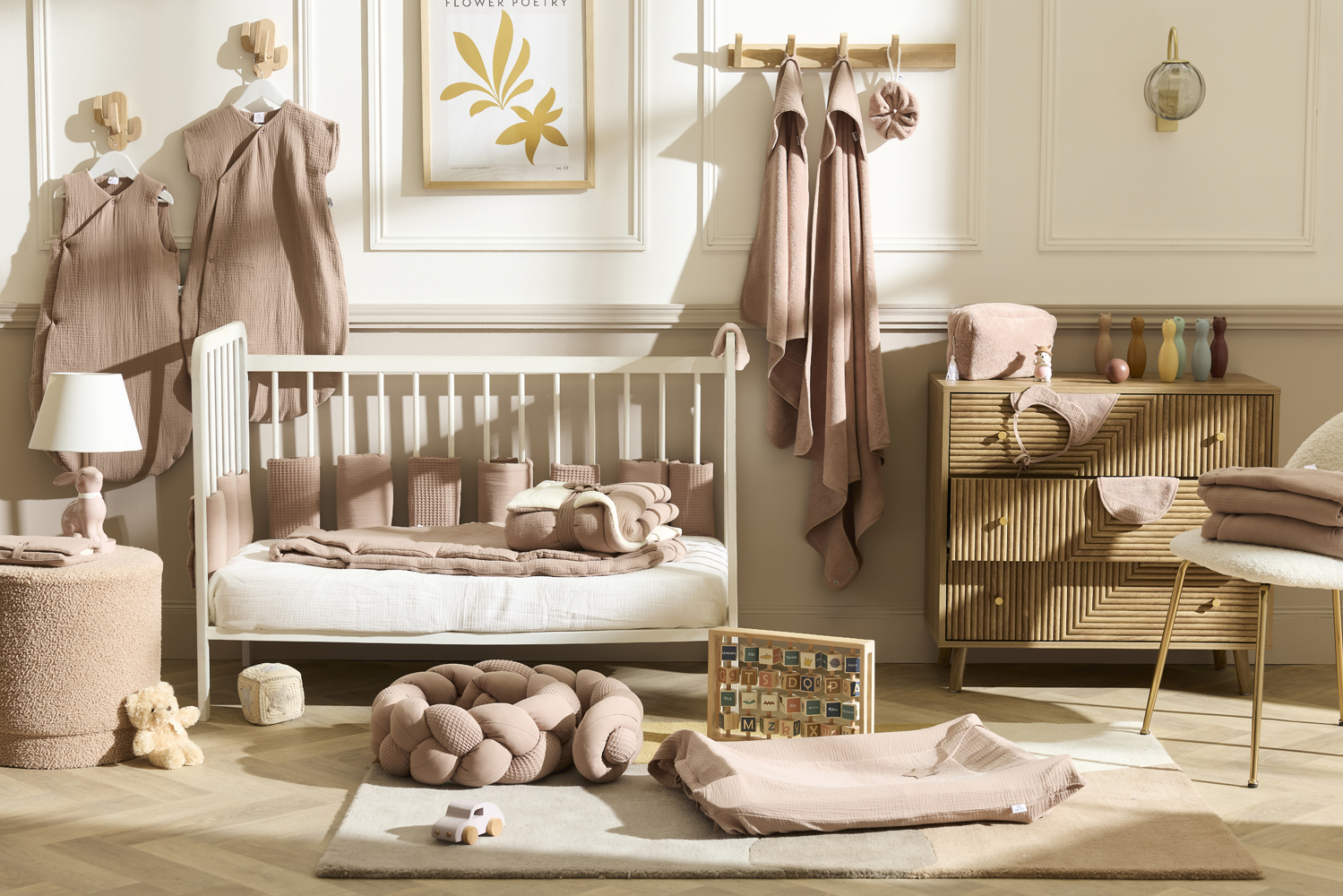 Bavoir naissance bi-matière Mocha - Mix & Match - BB&Co