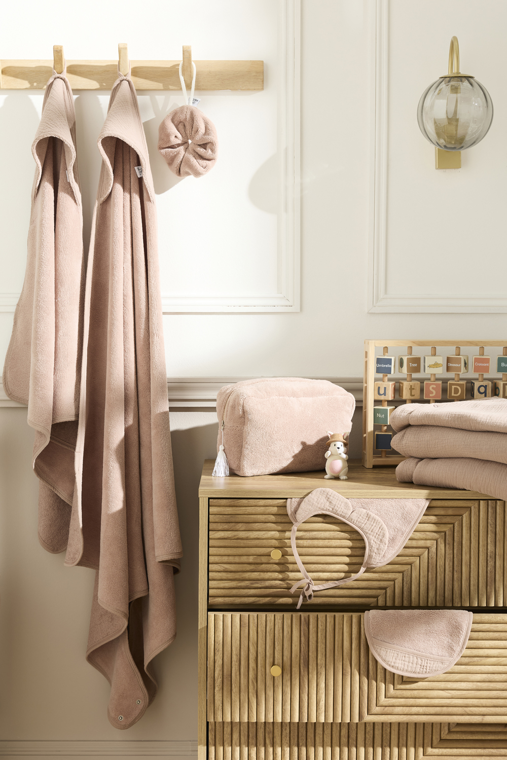 Bavoir naissance bi-matière Mocha - Mix & Match - BB&Co